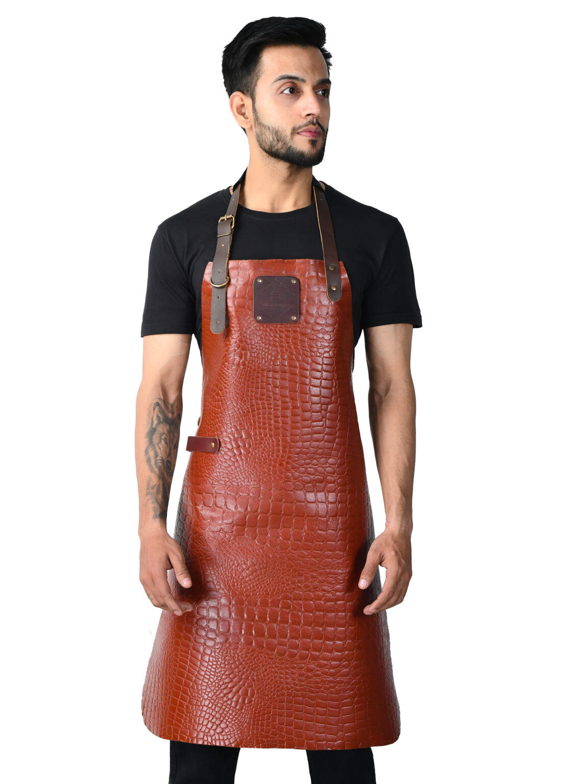 PREMIUM CROC-TEXTURED LEATHER APRON – Apron Hub
